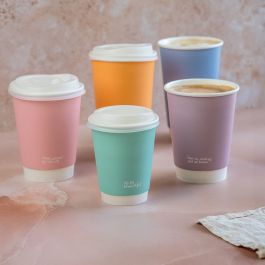Double Wall Pastel Feel Good Cups 12oz (Vegware)